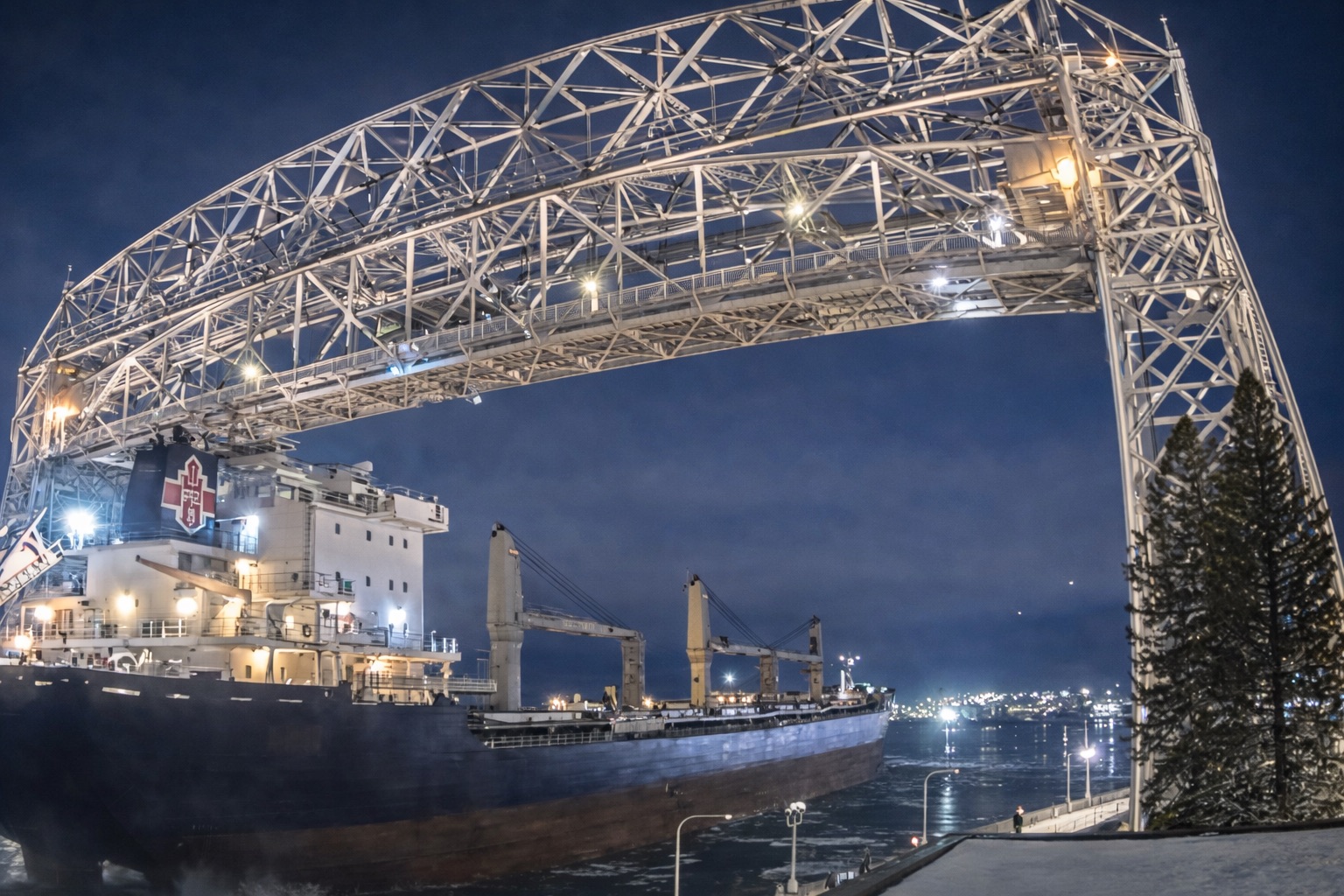 Narie Ship Arrival in Duluth: Tugboats, Ice, and Teamwork